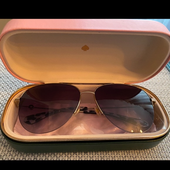 kate spade | Accessories | Kate Spade Maisie Gold Aviator Sunglasses ...